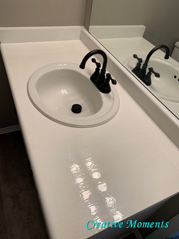 White Mica Rustoleum Countertop Transformation