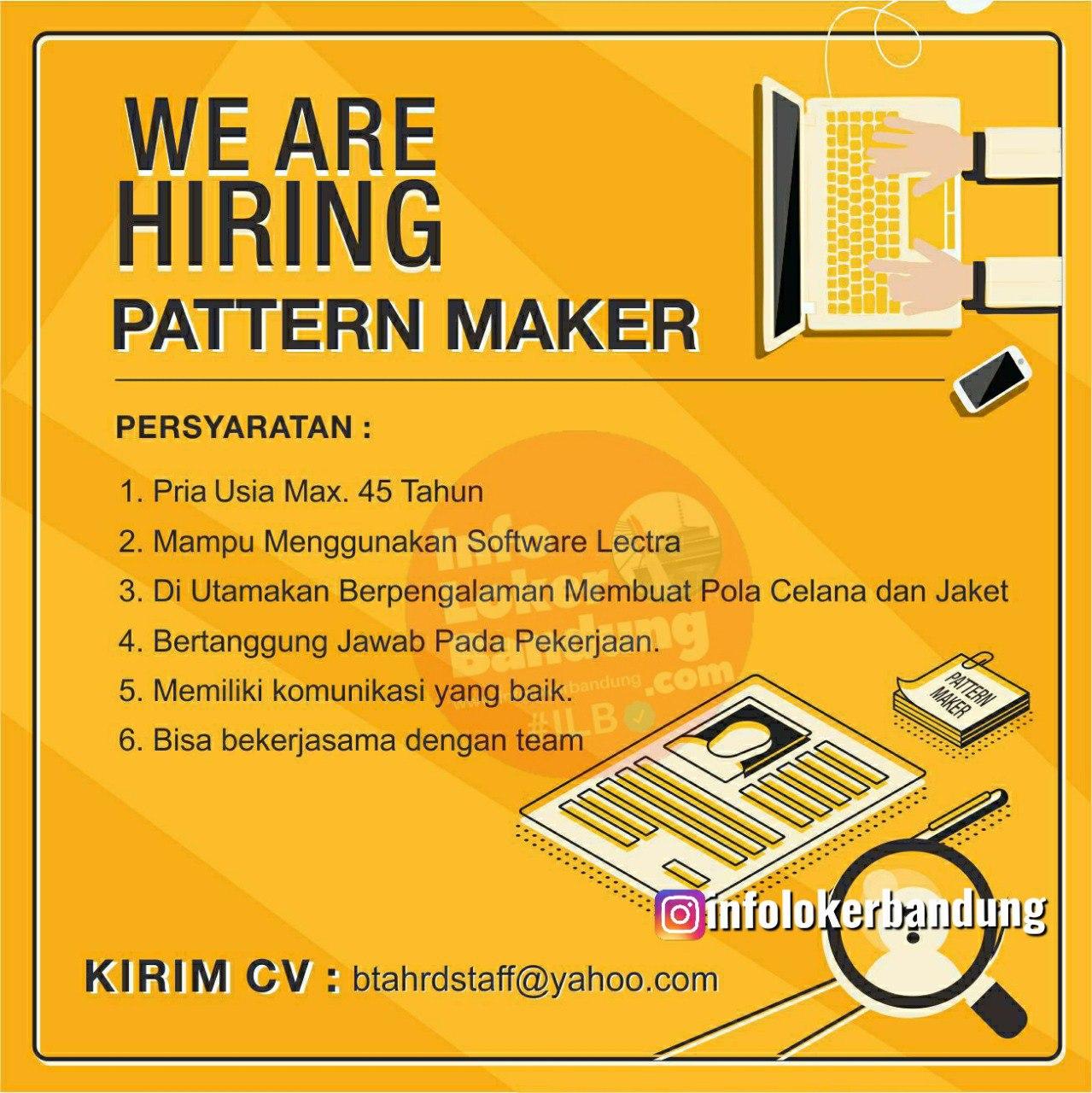 Lowongan Kerja Pattern Maker Bandung Agustus 2020 | Lowongan kerja ...