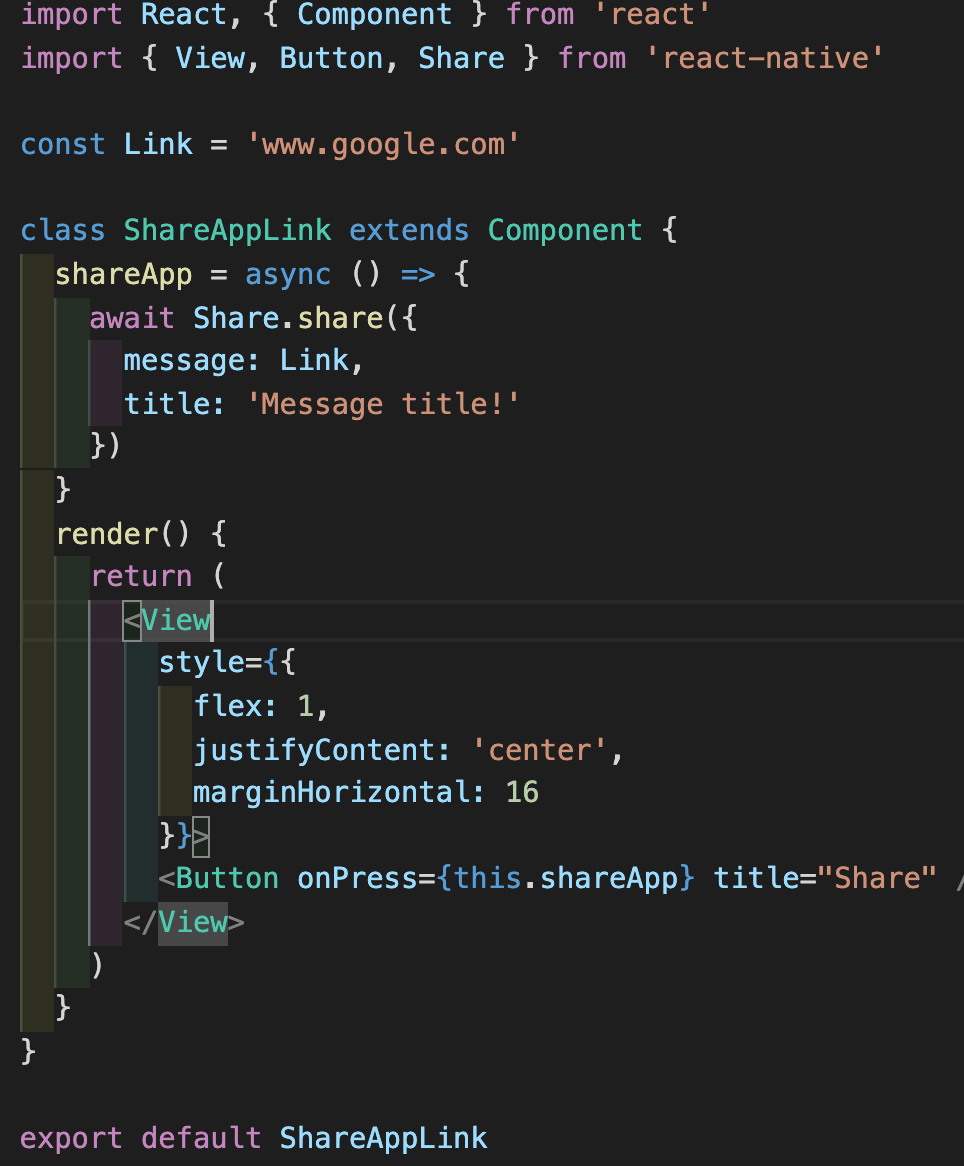Sharing content with React Native in Android