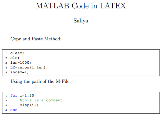 Saliya's Tech Blog: How to insert MATLAB codes into a LATEX document