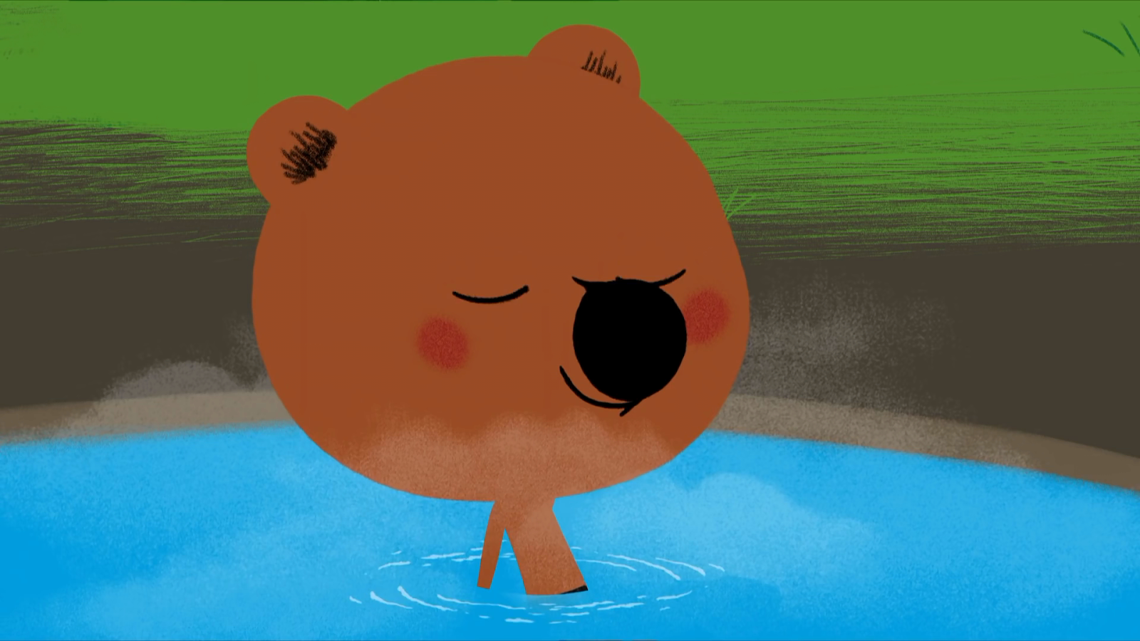 Shirtless Drawn Cartoon Boys: Mouk & Chavapa in Swimming Trunks