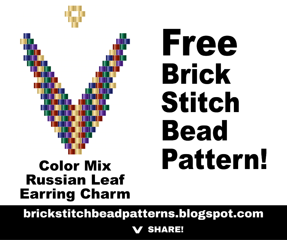 Brick Stitch Bead Patterns Journal: Free Color Mix Small Russian Leaf ...