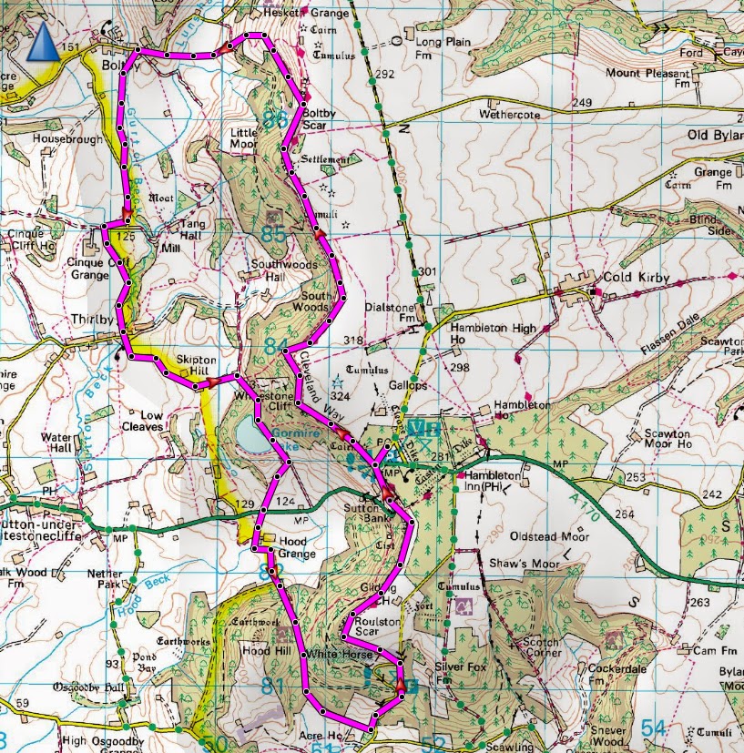Sutton Bank, Boltby Scar and Gormire Lake (North York Moors)