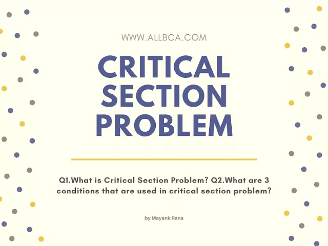 Critical Section Problem In OS 3 Conditions That Are Used In It All Critical Section Problem In OS 3 Conditions That Are Used In It All