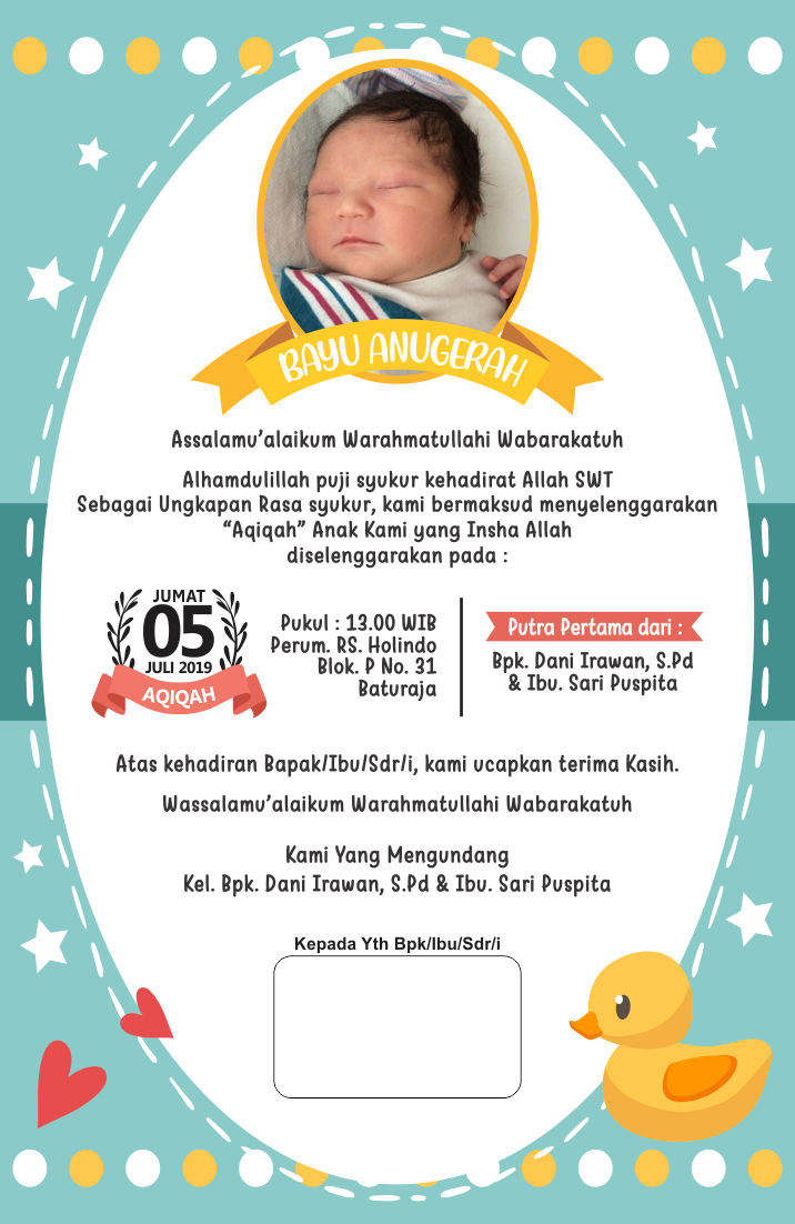 Free 50 Desain Undangan Aqiqah dan Tasyakur Anak CorelDraw CDR ...