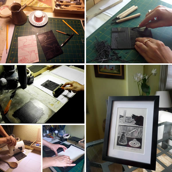 A Creative Journal of an Artist: How to frame a Linocut Print