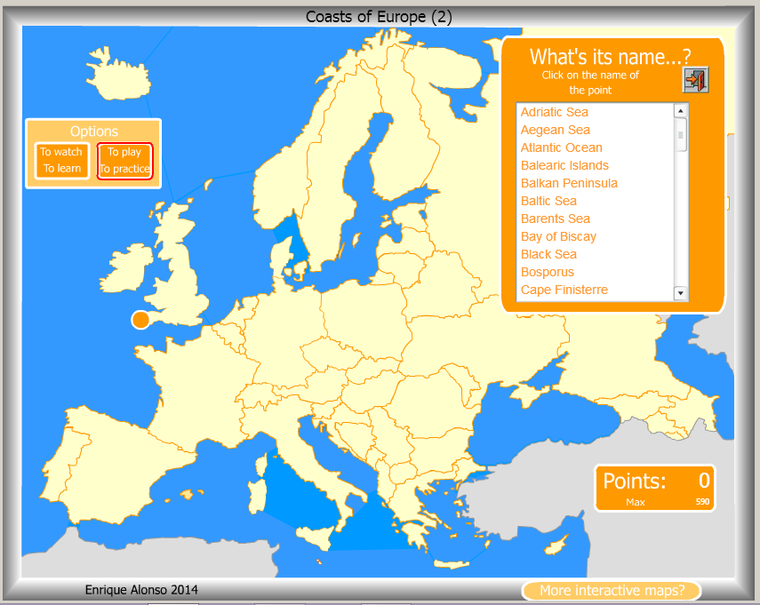Maths, Science, ... Year 6: Coasts of Europe - interactive map