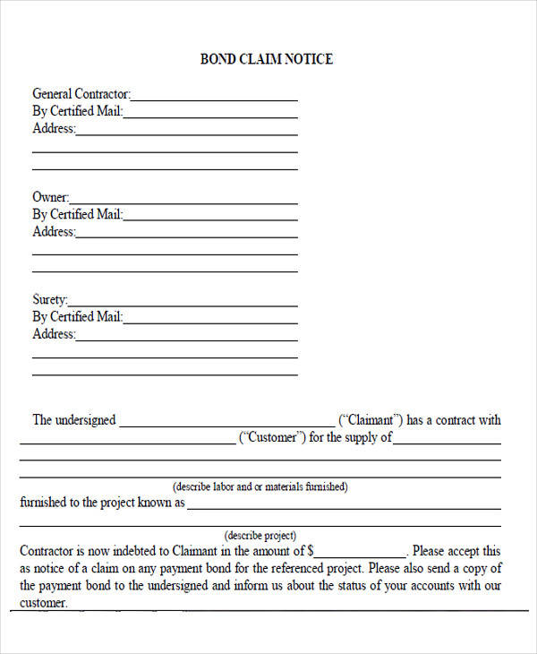 Bond Claim Letter Template ~ Resume Letter