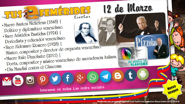 Tus Efemérides Escolares: 12 de Marzo