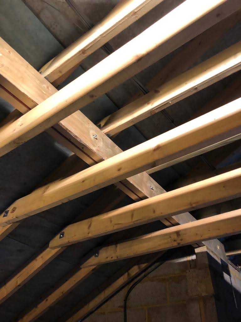 How to Build a Soundproof Music Recording Studio: Strapping in New Rafters