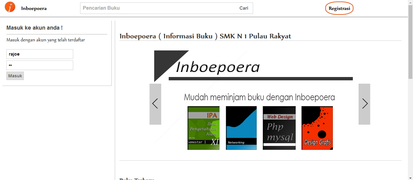 Contoh Website Sistem Informasi Perpustakaan Sekolah Berbasis Php Mysql ...