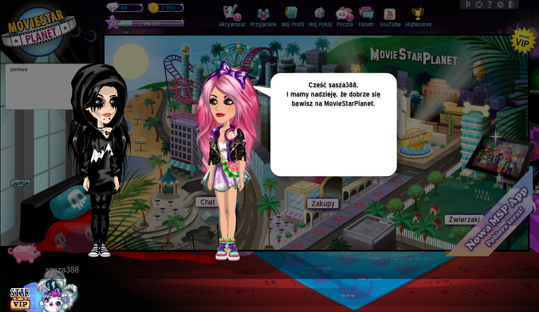 MovieStarPlanet: Pixi Star i Zac Sky na polskim MSP.