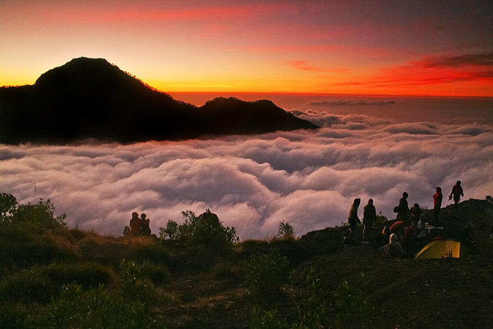 Hiking and Trekking Mount Rinjani Lombok Island Indonesia