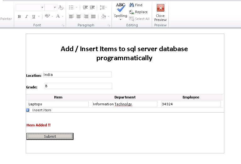Sharepoint Tricks Add Insert Records To Sql Server Database Using
