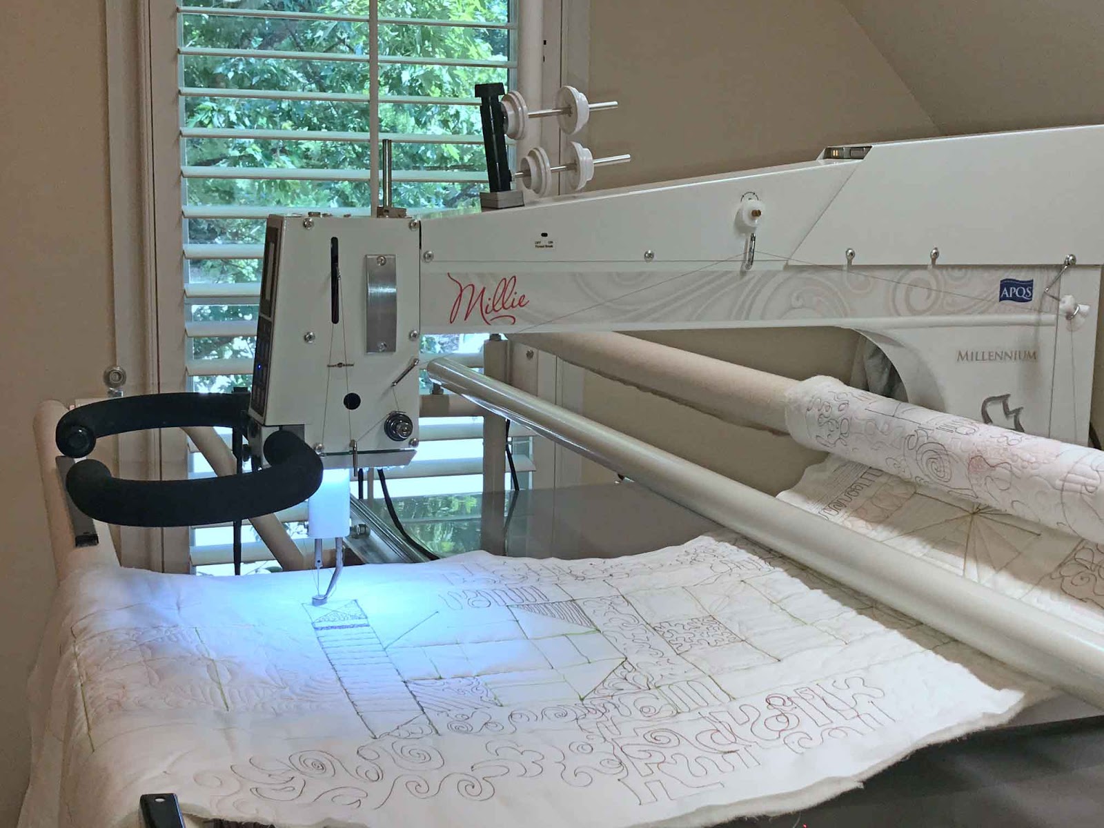 Rebecca Grace Quilting: Machine Applique Progress and Continued Long ...