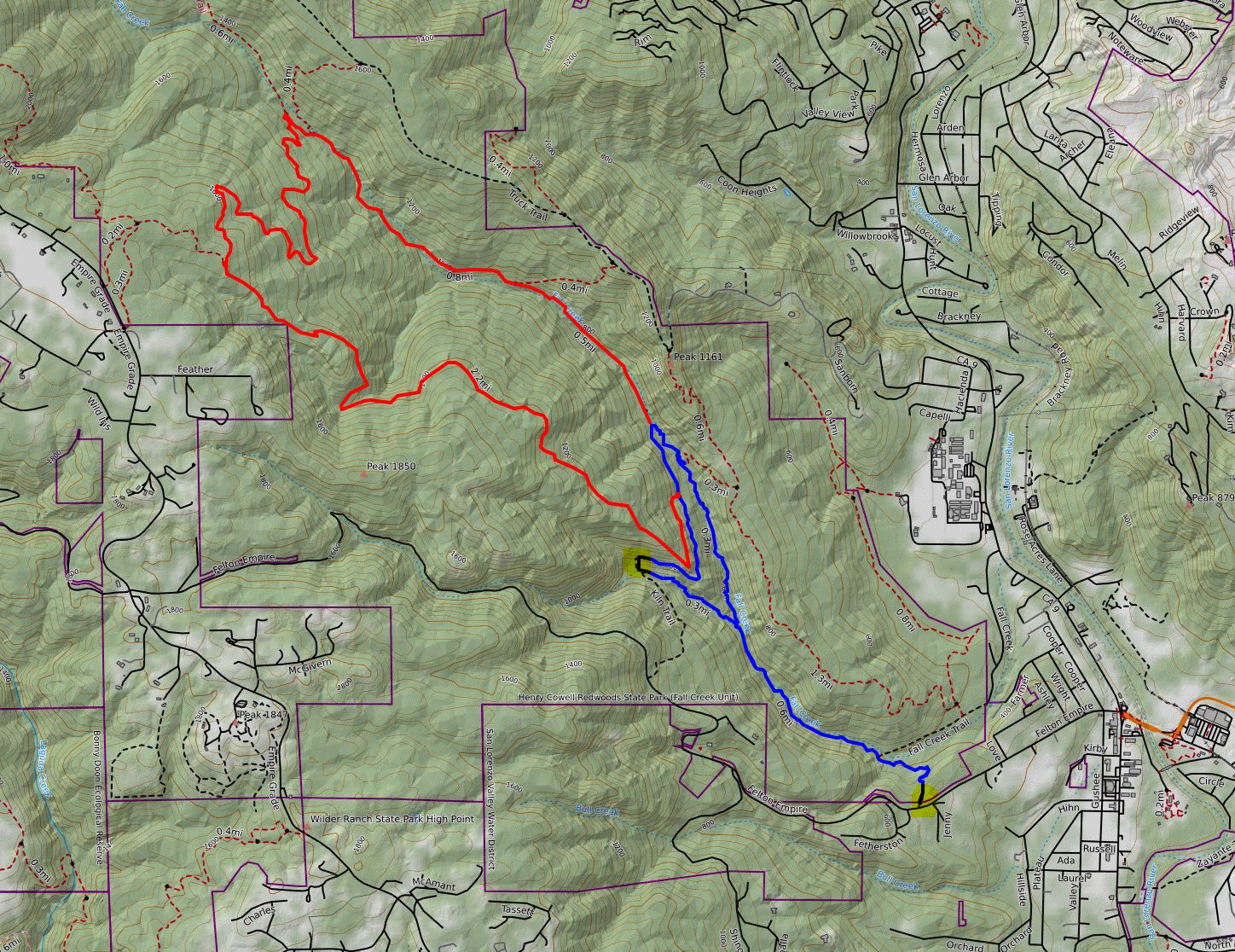 Henry Cowell Redwoods State Park - Fall Creek Unit