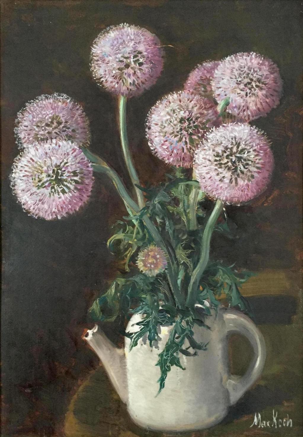 Max Friedrich Koch (1859-1930) Werkverzeichnis: Disteln in einer weißen ...