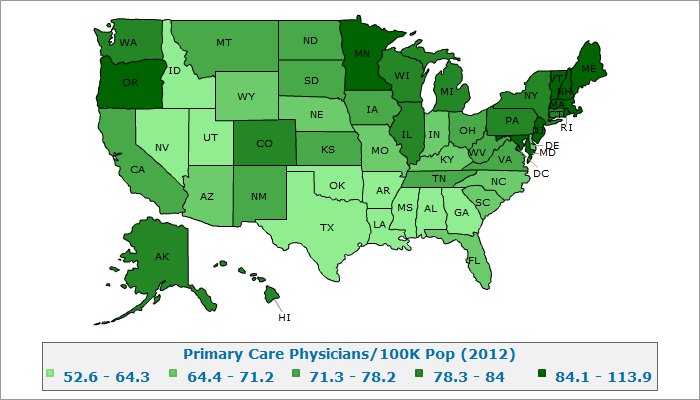 Health Guide USA Commentary: Ten States with the Fewest Primary Care ...