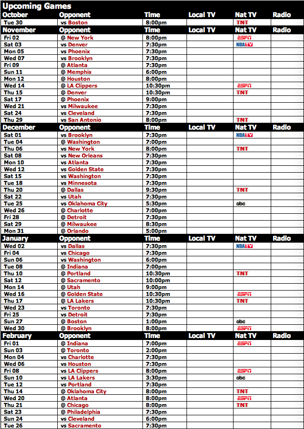 NWK to MIA: Miami Heat 2011-2012 Schedule Released
