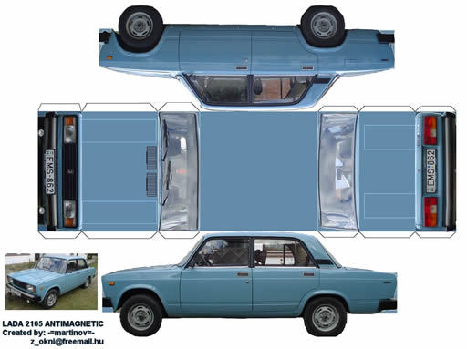 SP. Papel Modelismo: PaperCraft Lada 2105