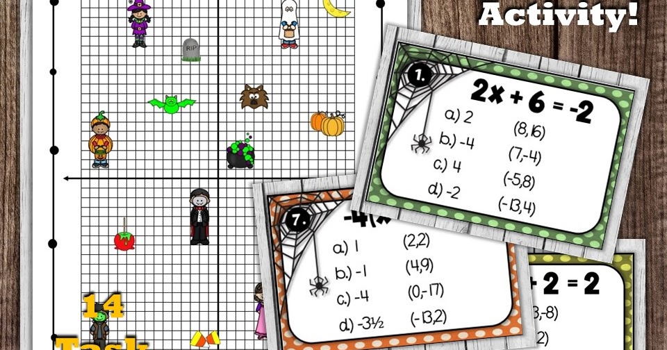 Math in Demand: Two-Step Equations Halloween Task Cards Mystery ...