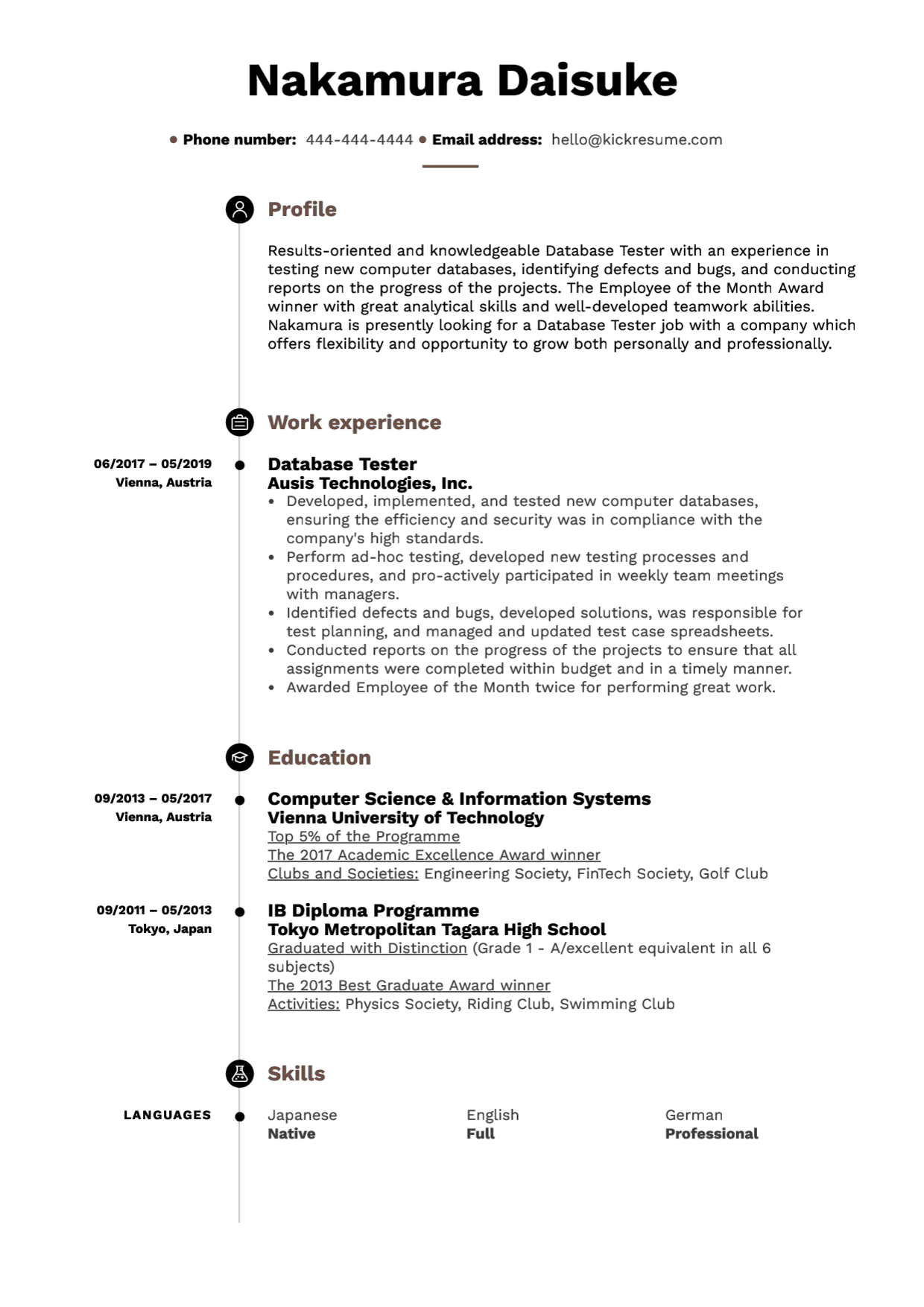 Database Resume Samples ~ Certificate Letter