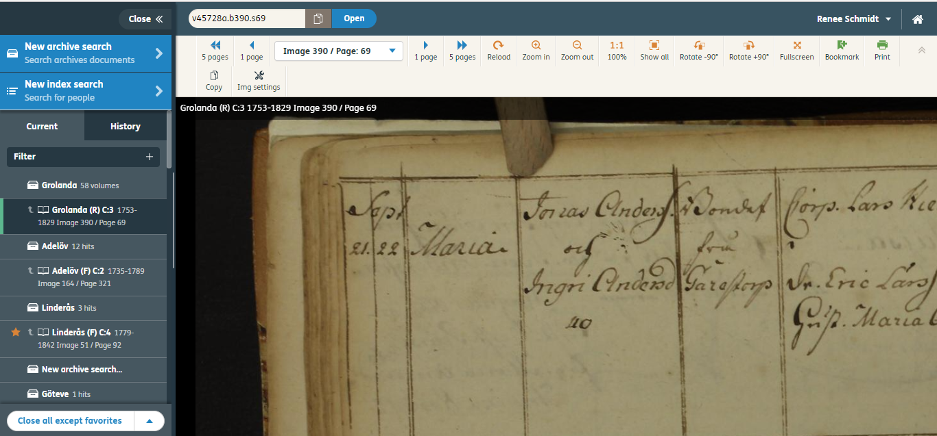 FamGenealogy : Saving a Full Image from ArkivDigital