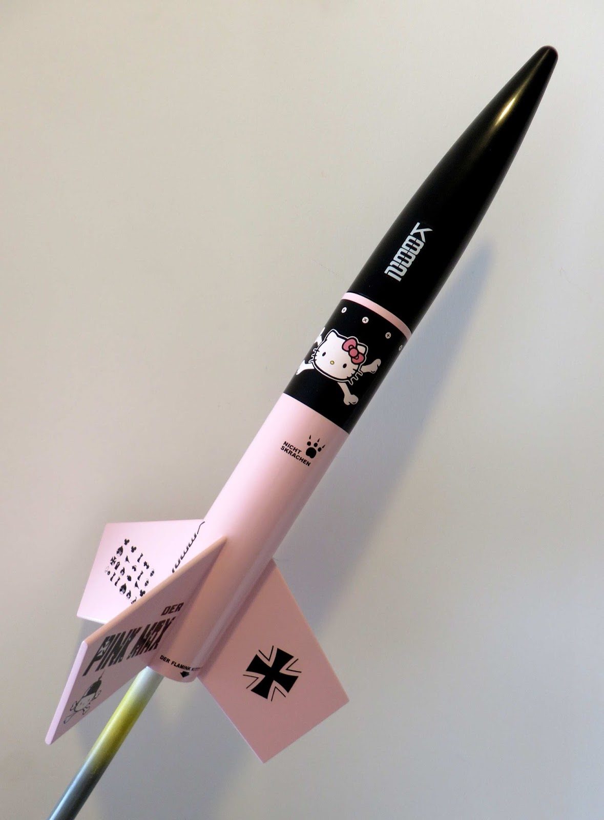 Model Rocket Building: Estes Red Max Hello Kitty Version Finished