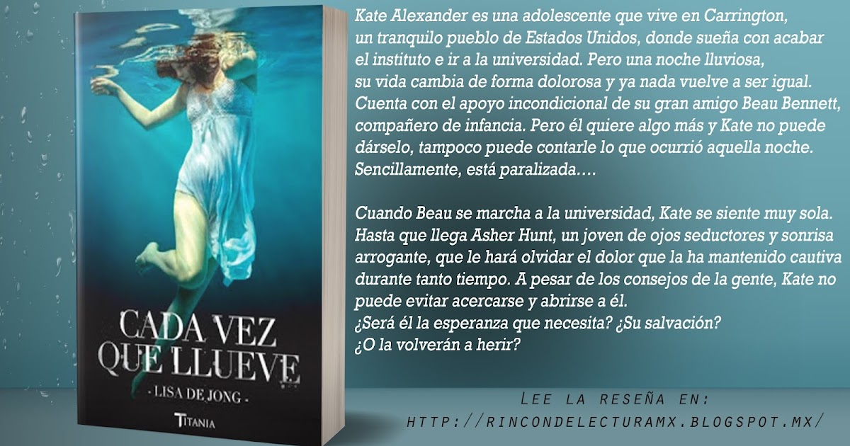 Rincón de lectura: Cada vez que llueve - Lisa de Jong