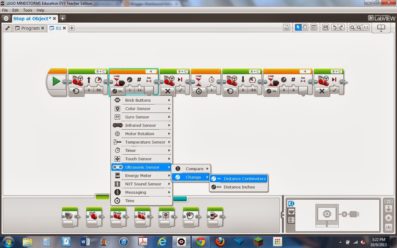 Brentwood School Middle School Robotics: EV3 Wait Block- Ultrasonic Sensor
