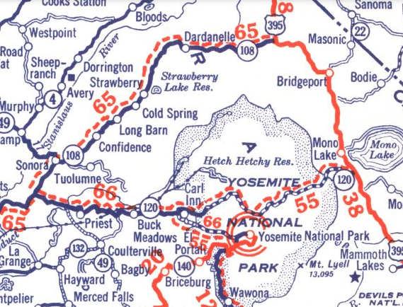 Trans-Sierra Highways; California State Route 108 over Sonora Pass