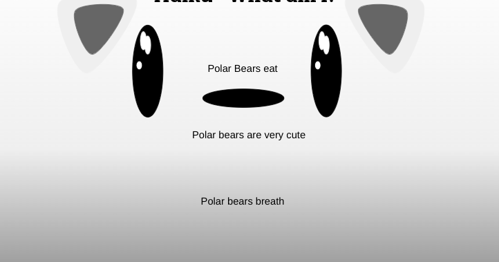 Son @South Hornby Primary: Haiku poem about polar bears