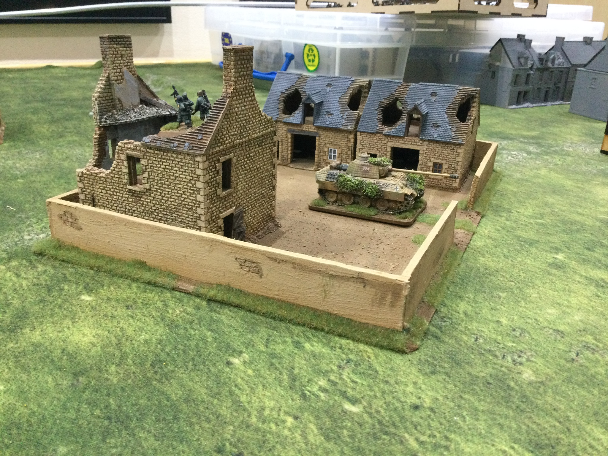 One man and his brushes.: Normandy 44 - Walled farm