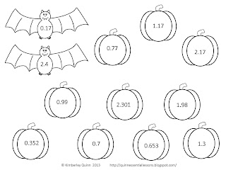 Classroom Freebies Too: Halloween Ordering Decimals Activity