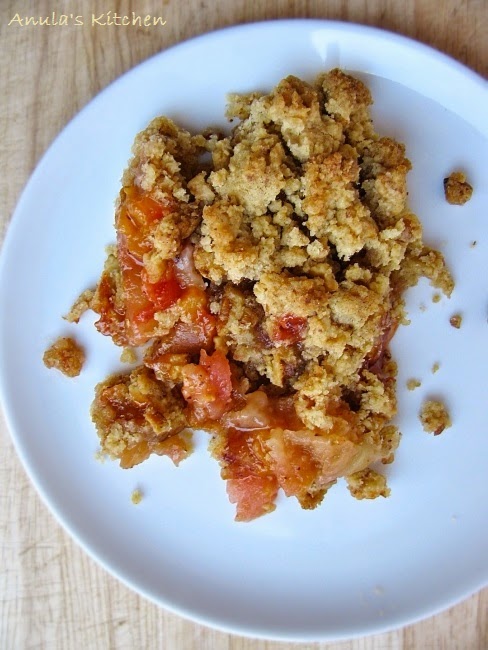 Plum, apple and maple with walnut crumble...