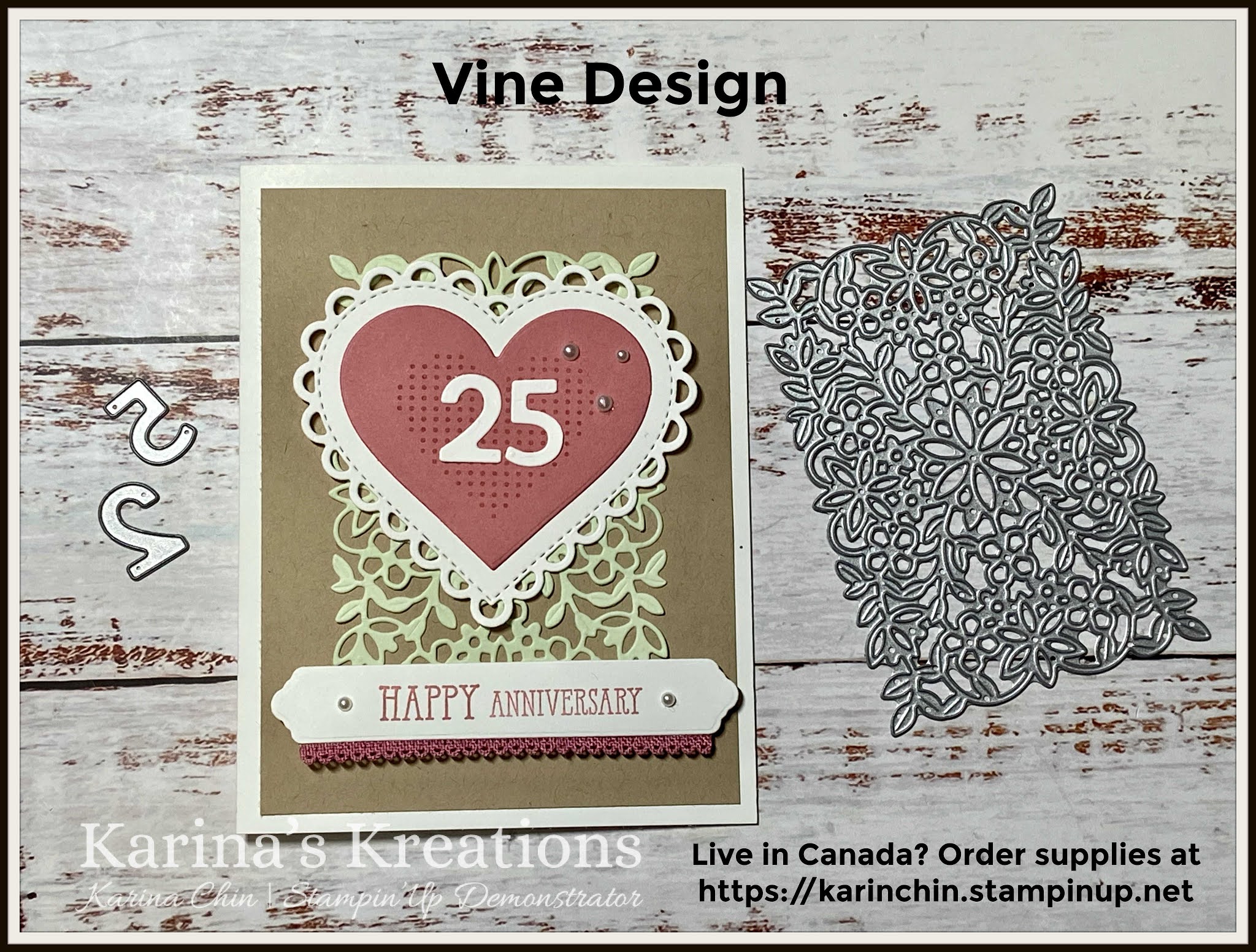 Vine Design Anniversary Card - Karina Chin, Stampin' Up! Demonstrator