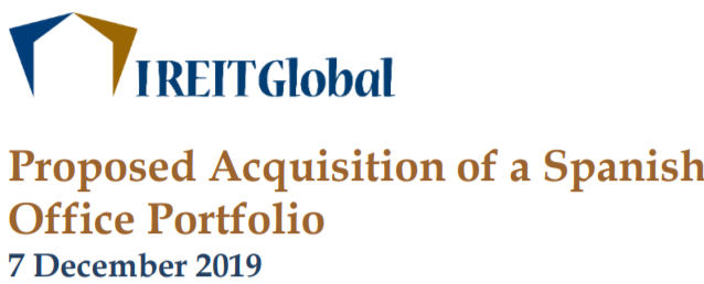 IREIT Global is going to Spain! Excelente! - TheFinance.sg