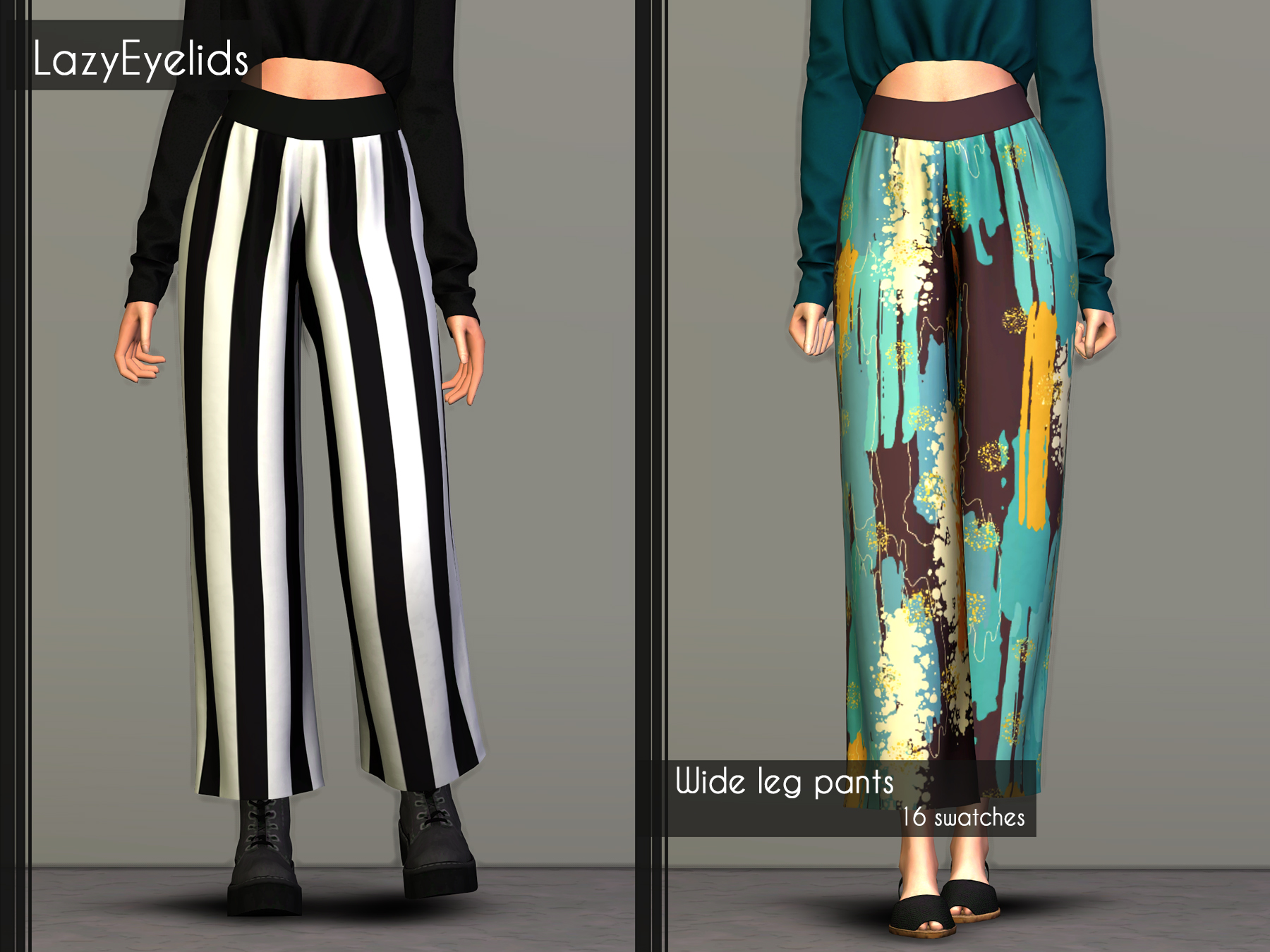 Sims 4 cc: Wide leg pants