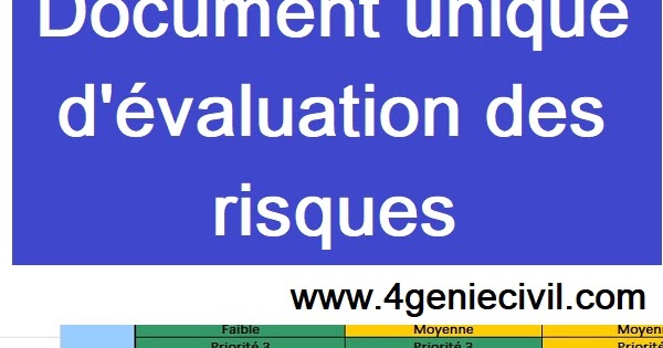 modèle document unique d'évaluation des risques professionnels excel
