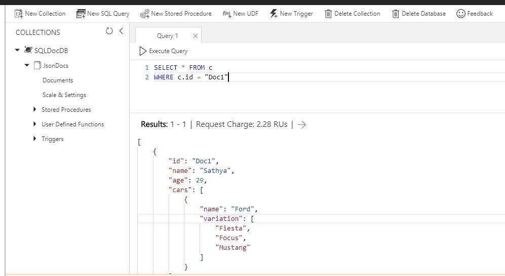 All about SQLServer: Basics of an Azure Cosmos DB SQL query