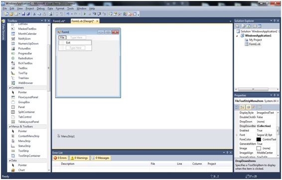 DIARY SII ELMO: Tutorial Pembuatan Menu Strip dalam Visual Basic 2010 ...