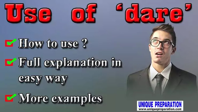 Use of dare or dare to sentences examples in hindi and english