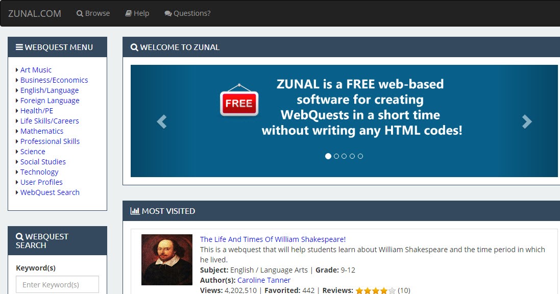 AlyMousa: نظرة على موقع (zunal.com) ... لتقديم الرحلات المعرفية Web Quest