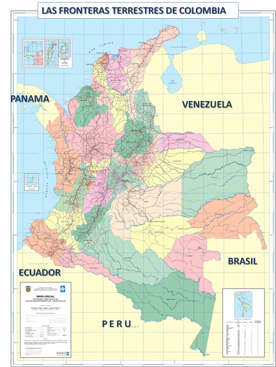 Mapa De Las Fronteras Maritimas De Colombia
