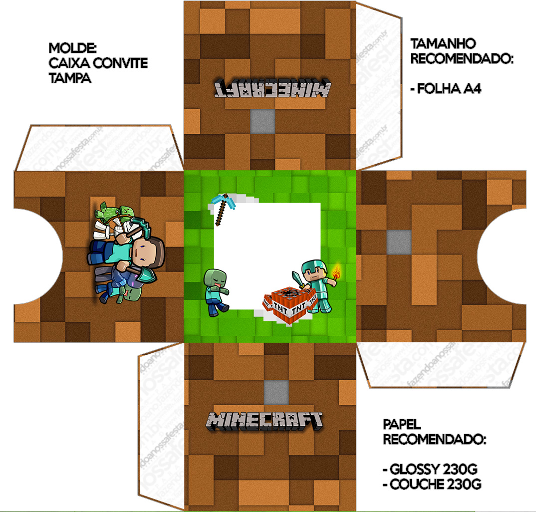 Minecraft: Cajas para Imprimir Gratis. - Oh My Fiesta! Friki