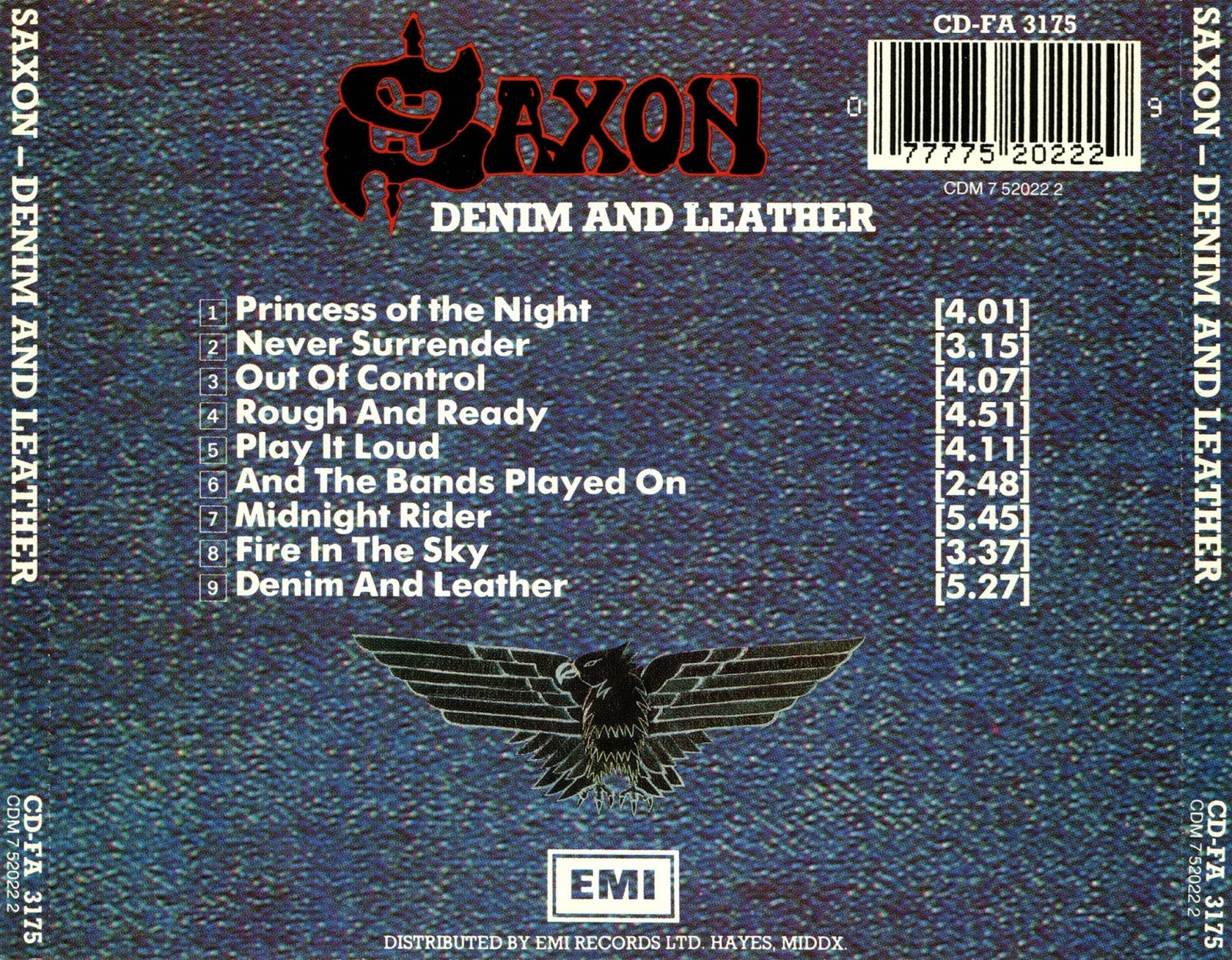 1981 Denim And Leather - Saxon - Rockronología