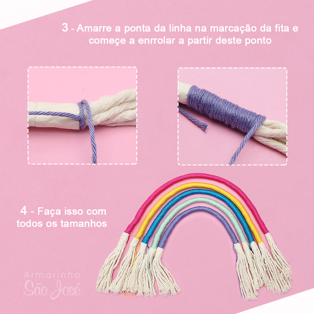 Como Fazer Arco-Íris de Macramê ~ Armarinho São José