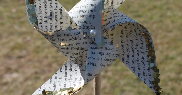 Upcycled Book Page Glitter Pinwheels!