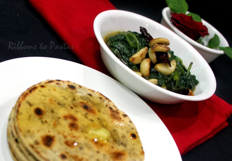 Kashmiri Saag and Roti - Jammu Kashmir Special - Ribbons to Pastas