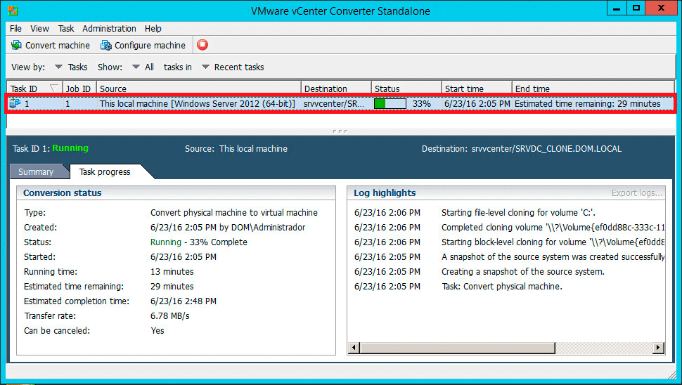 Pantallazos.es: VMware Converter Standalone: Reducir VMDK Disk - Parte2